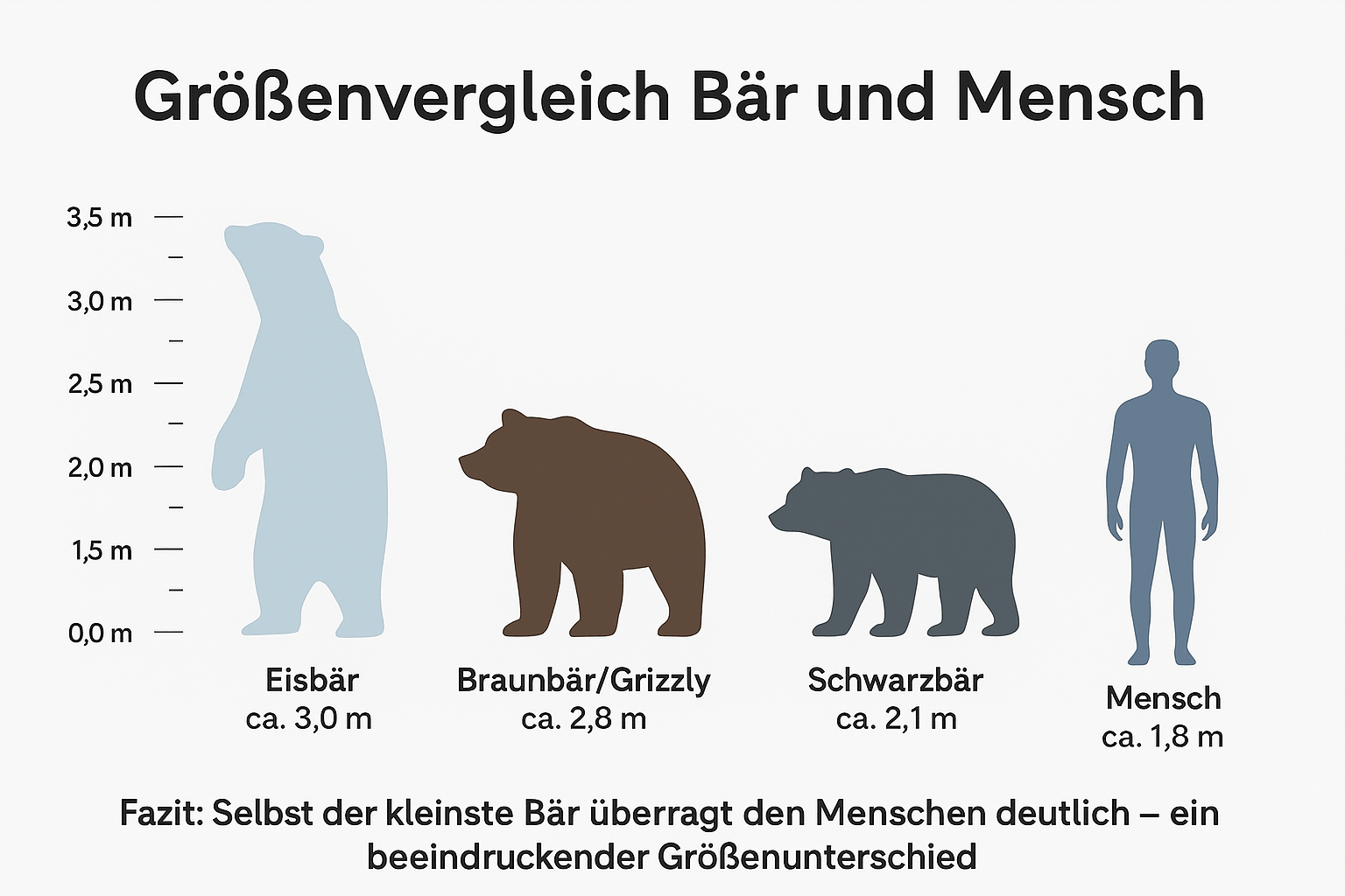 Größenvergleich Bären und Menschen